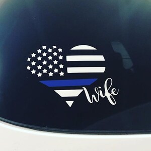 Thin Blue Line Flag Decal, Police Flag, Police Wife, Blue Lives Matter ...