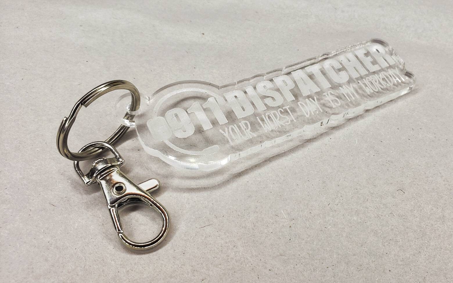 911 Dispatcher Keychain Thin Gold Line Keychain Dispatcher | Etsy