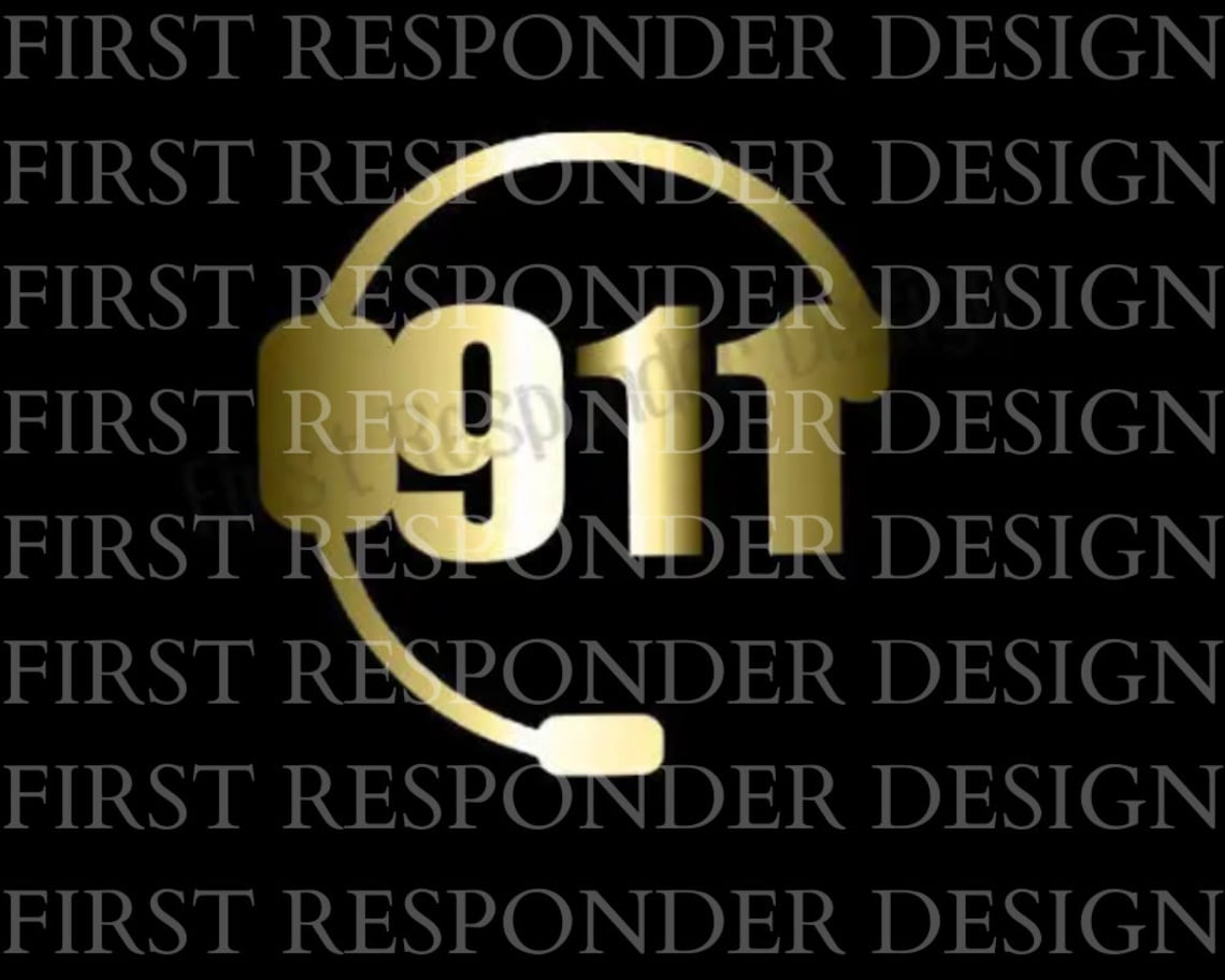 Dispatcher Decal, Thin Gold Line Decal, 911 Dispatch Decal, Thin Gold ...
