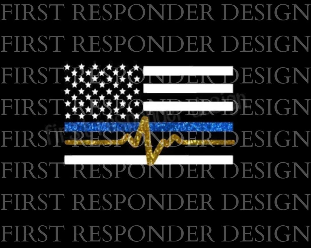 Dispatcher Decal, Thin Gold Line Decal, 911 Dispatch Decal, Thin Gold ...