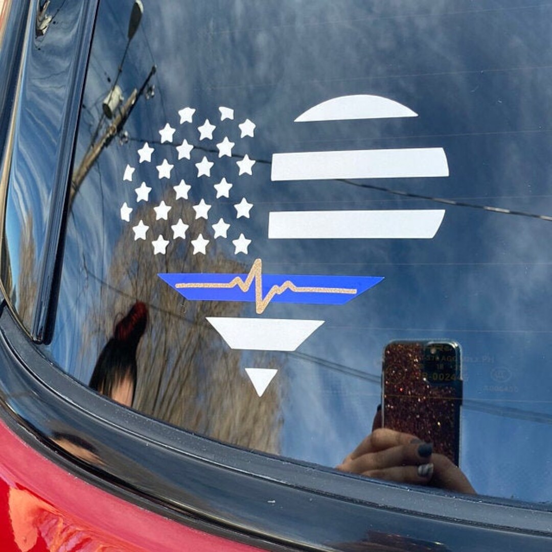 Dispatcher Decal, Thin Gold Line Decal, 911 Dispatch Decal, Thin Gold ...