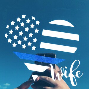 Thin Blue Line Flag Decal, Police Flag, Police Wife, Blue Lives Matter ...