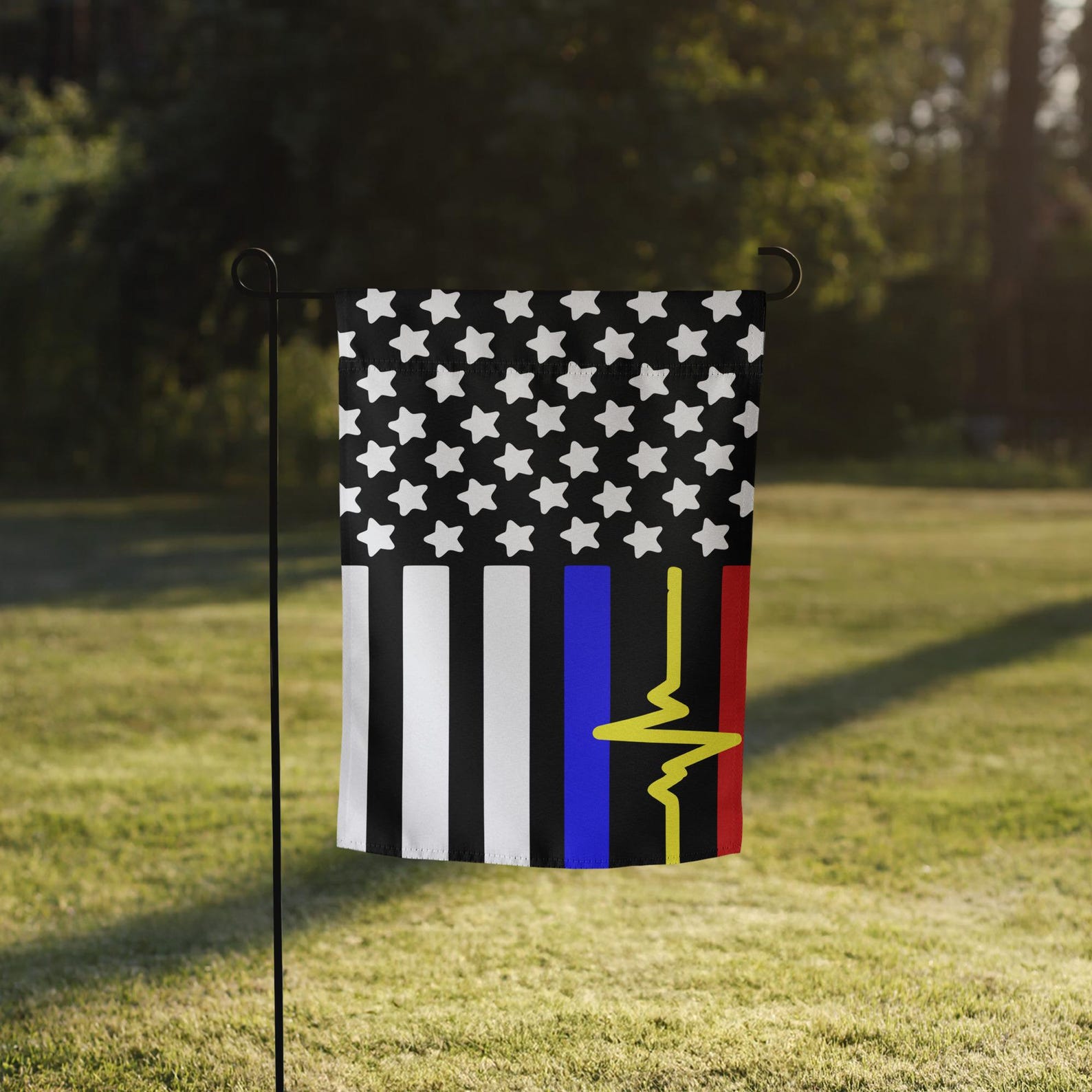 First Responder Garden Flag | Thin Blue Line | Thin Red Line | Thin ...