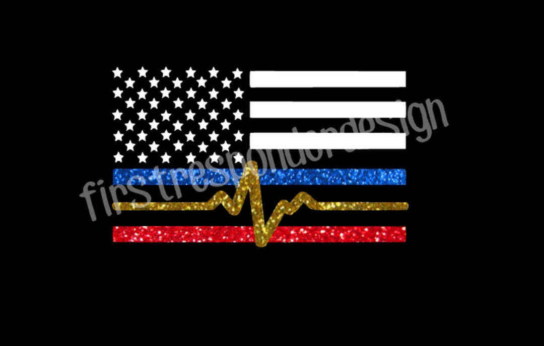Dispatcher Decal, Thin Gold Line Decal, 911 Dispatch Decal, Thin Gold ...
