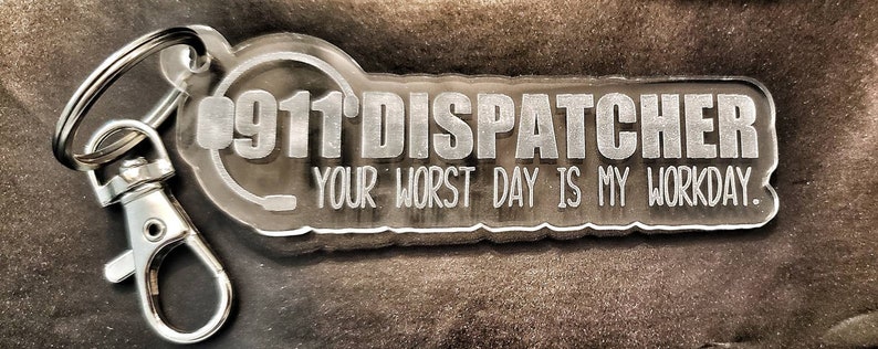 911 Dispatcher Keychain, Thin Gold Line Keychain, Dispatcher Keychain ...