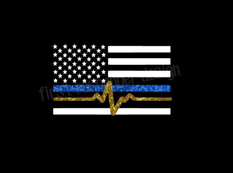 Dispatcher decal Thin gold line decal 911 dispatch decal | Etsy