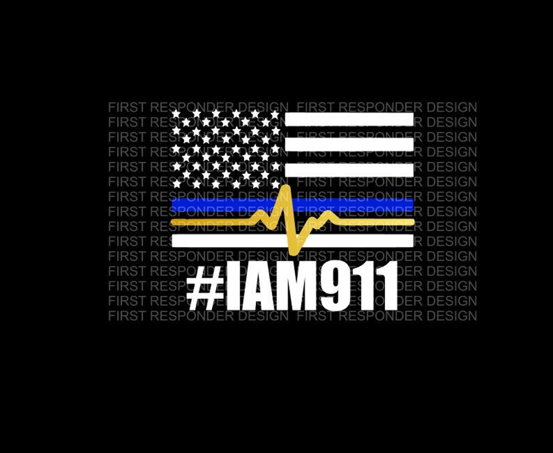Dispatcher Decal, Thin Gold Line Decal, 911 Dispatch Decal, Thin Gold ...