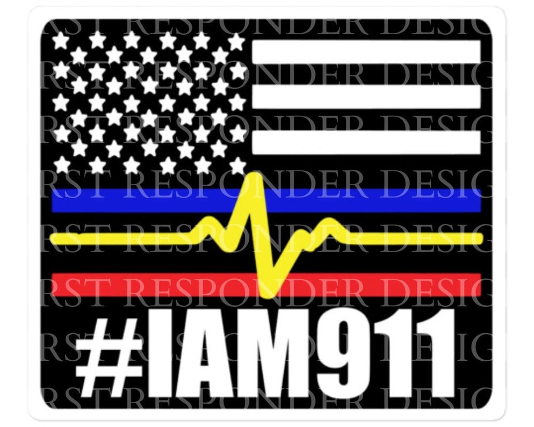Dispatcher Decal, Thin Gold Line Decal, 911 Dispatch Decal, Thin Gold ...