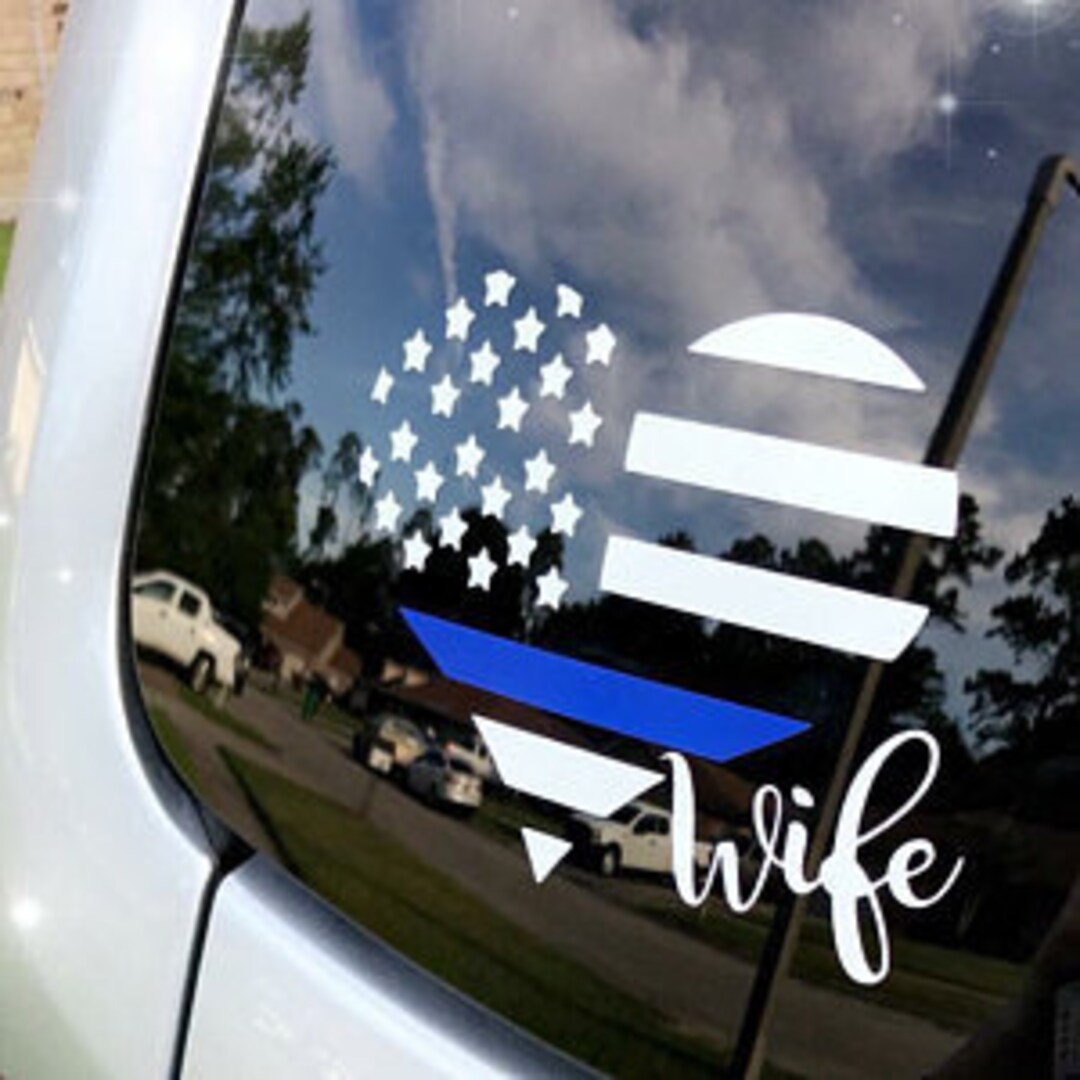 Thin Blue Line Flag Decal, Police Flag, Police Wife, Blue Lives Matter ...