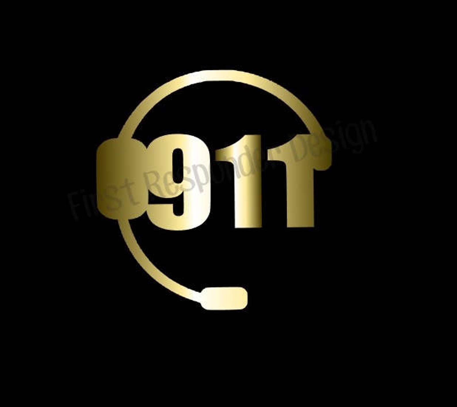 Personalized 911 decal Dispatcher decal Thin gold line | Etsy