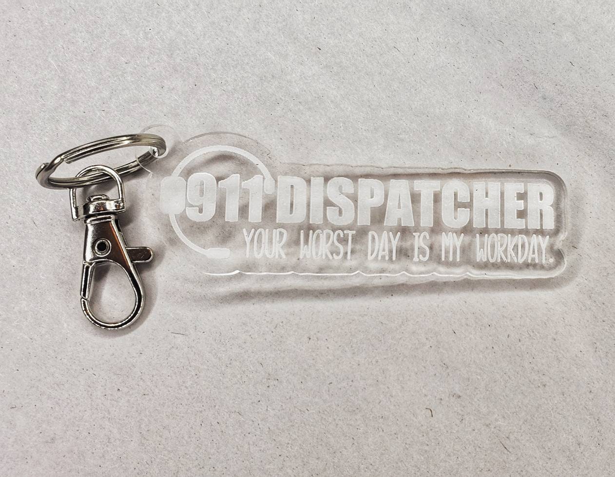 911 Dispatcher Keychain, Thin Gold Line Keychain, Dispatcher Keychain ...
