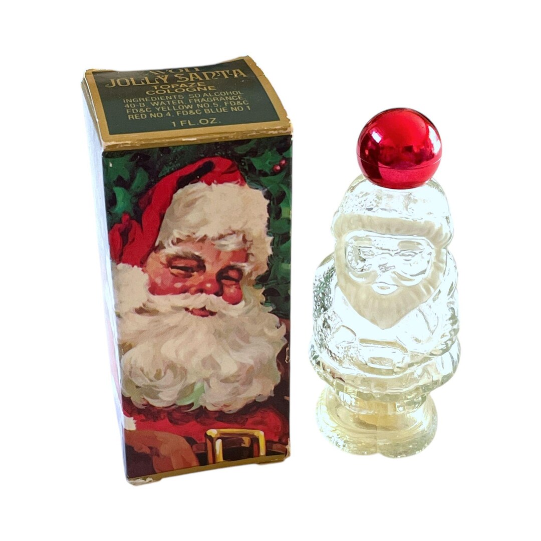Vintage Avon Jolly Santa Topaze Cologne Empty Bottle in Box Collectible ...