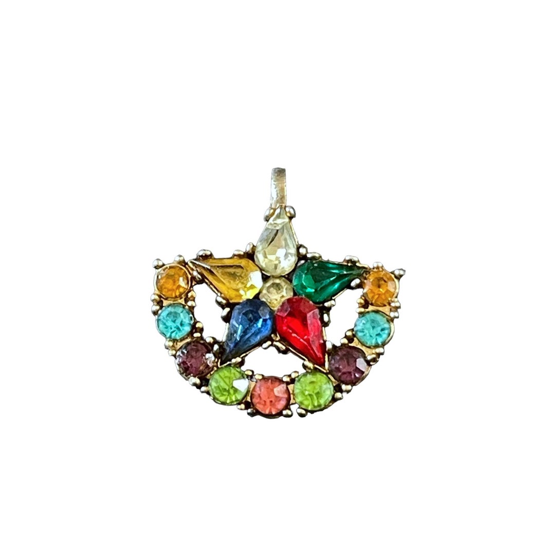 Vintage Order of the Eastern Star OES Masonic Pendant Charm 7/8 Gold ...