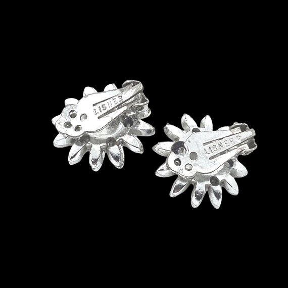 Vintage Lisner Sapphire Blue Flower Silver Tone Rhine… - Gem