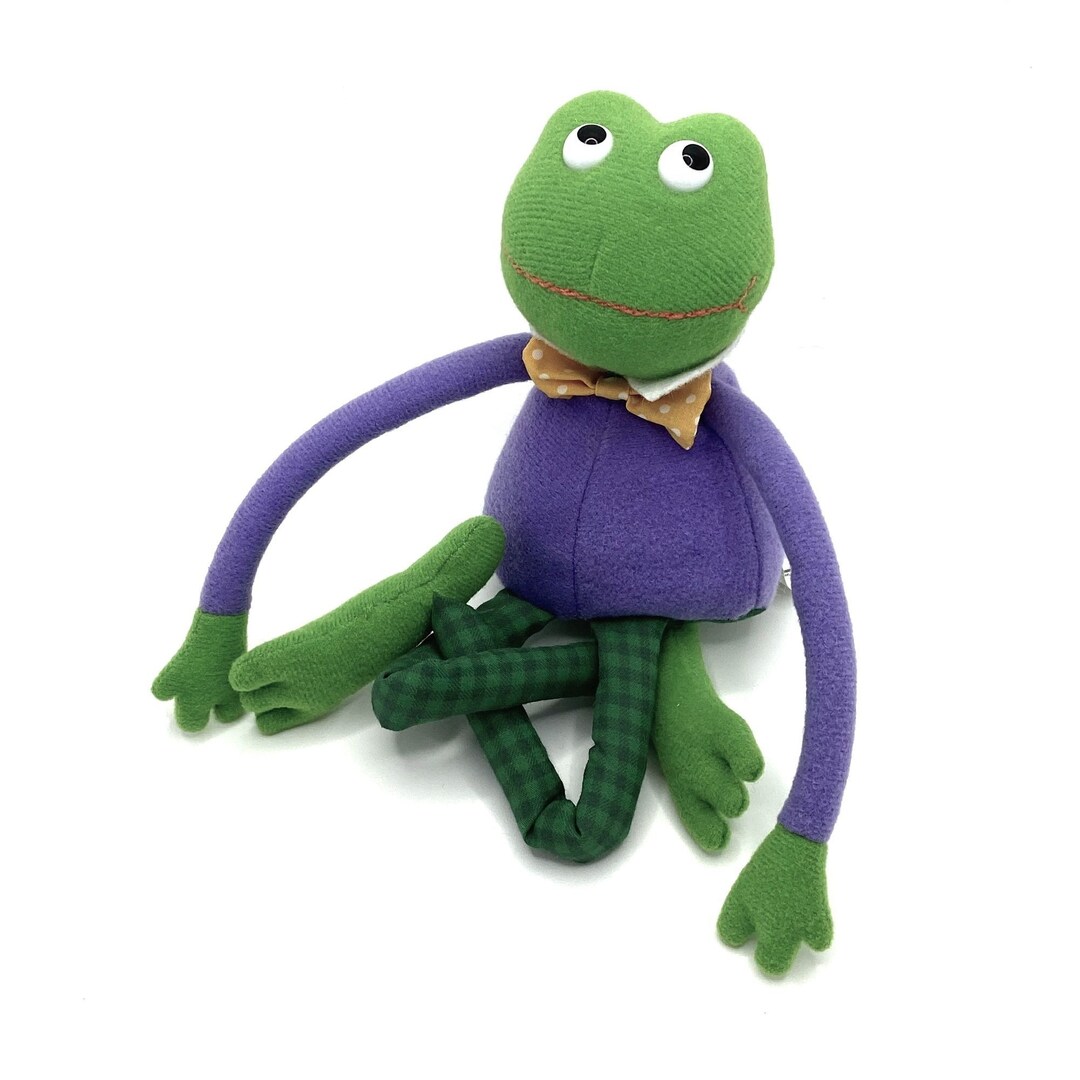 Hallmark Cards Green Frog Plaid Pants Purple Sweater Foster Long Arms ...