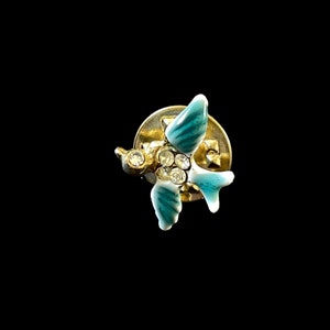 Vintage Bluebird of Happiness Tiny Tack Lapel Hat Pin With Rhinestones ...