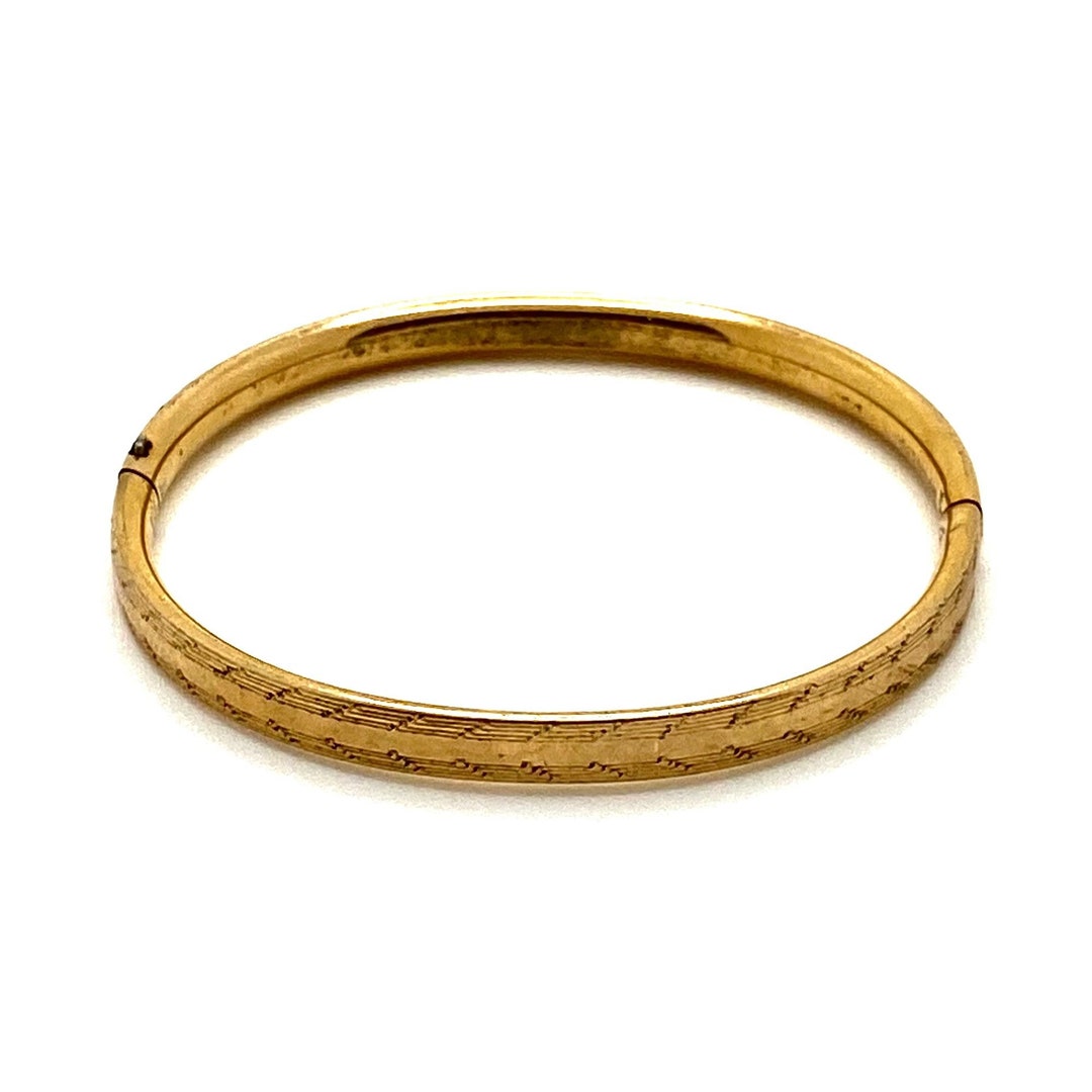 Antique Ballou Gold Filled Etched Baby Bracelet Hinged 1/20 12K GF - Etsy