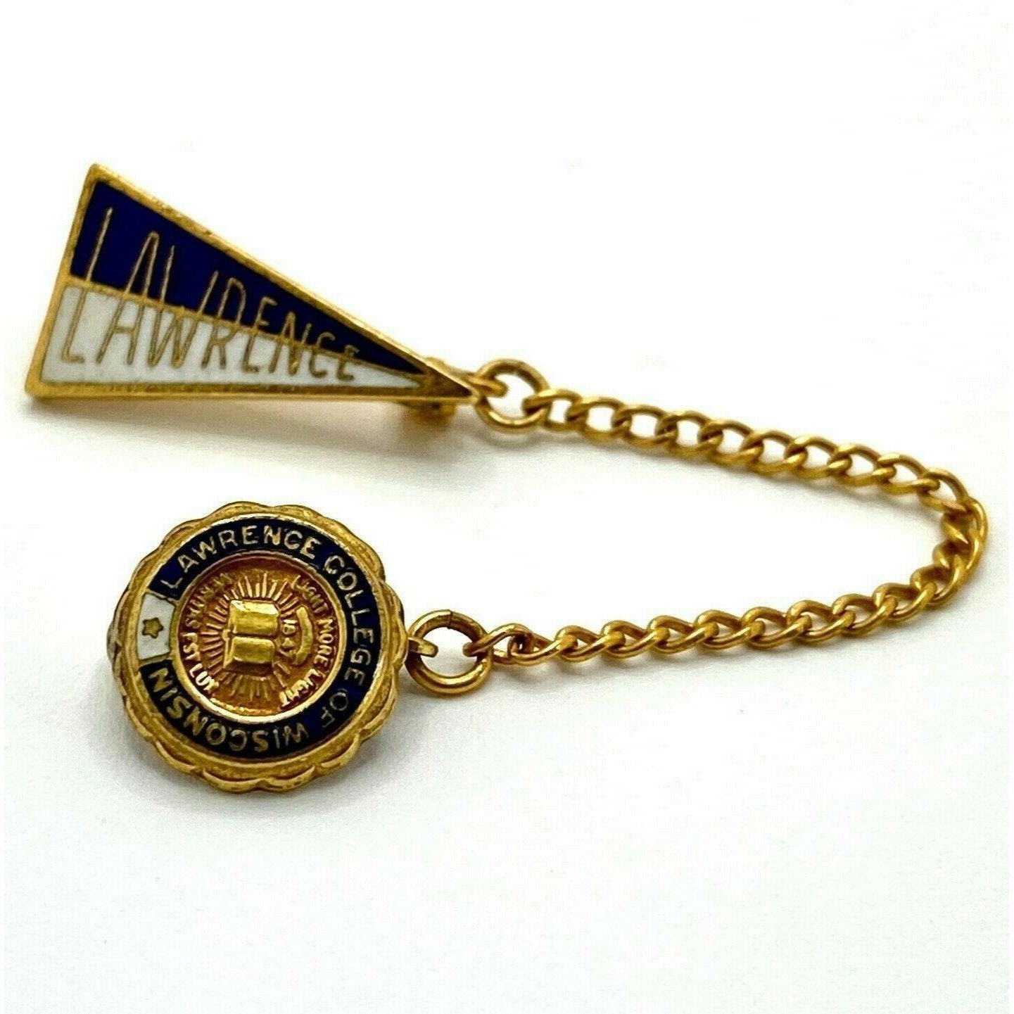 Rare Lawrence College Enamel Pennant Pin With Chain Connector - Etsy ...