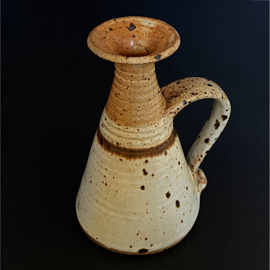 Vintage Bud Vase Earth Tone Wheel Thrown Stoneware Pottery Reed ...