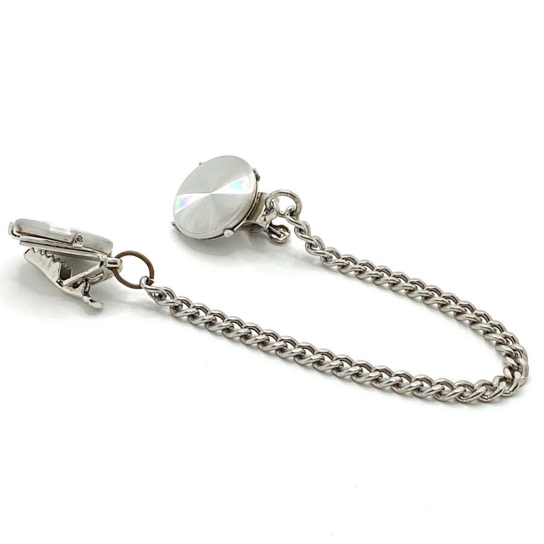 Vintage Holographic Sweater Guard Clip Silver Tone 1960s - Etsy