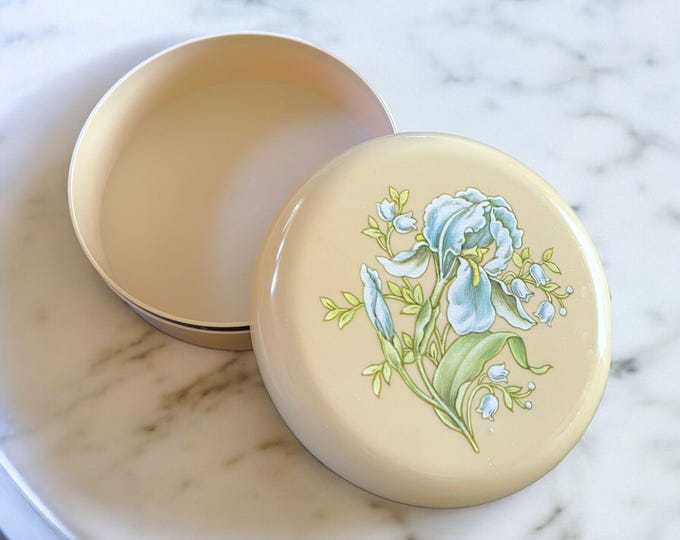 Vintage Avon Blue Floral Dusting Powder Storage Box With Vanderbilt ...