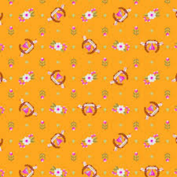 Tula Pink Slow and Steady Winners Circle Orange Crush Fat - Etsy