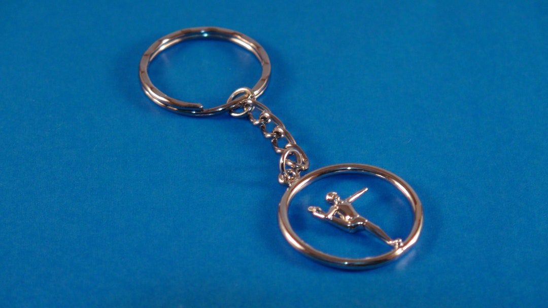 Gymnast Key Ring, Silver Gymnast Key Ring, Gymnastics Key Chain, Gift ...