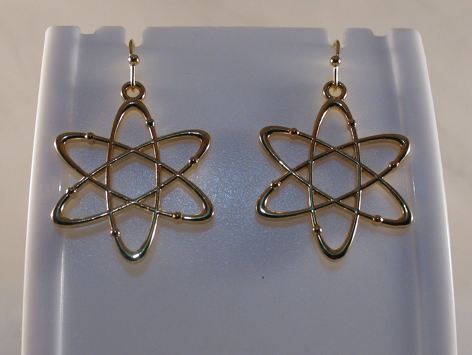 Gold Atom Earrings Atomic Earrings Gold Orbital Earrings | Etsy