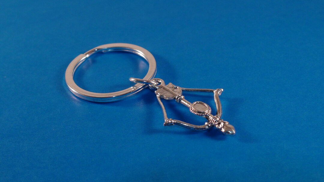 BOW & ARROW Key Chain, Silver Bow and Arrow Key Chain, Flat Split Key ...