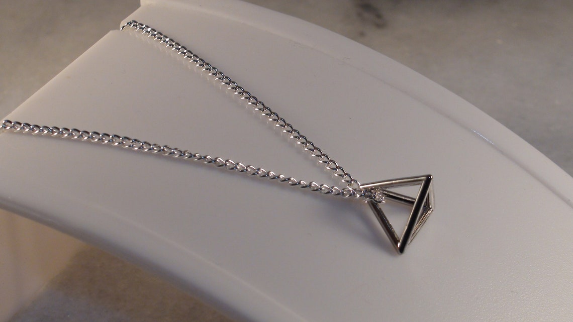 Triangular Prism Necklace Geometric Triangular Prism - Etsy