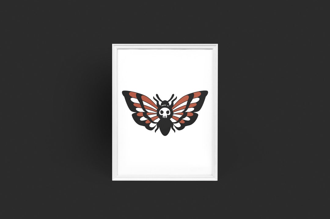 Death Moth Print Moth Art Print Moth Wall Decor Tattoo Art Print ...
