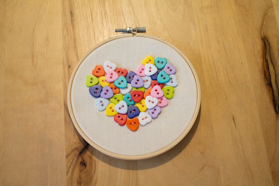 Heart Button Art - Etsy