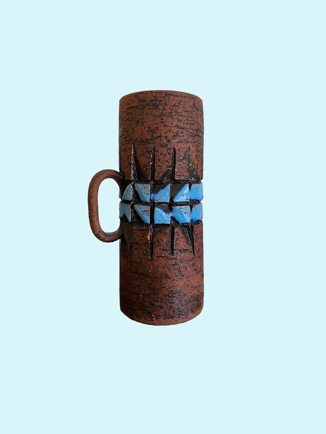 Ninnie Forsgren Brutalist Stoneware Vase With Handle. - Etsy