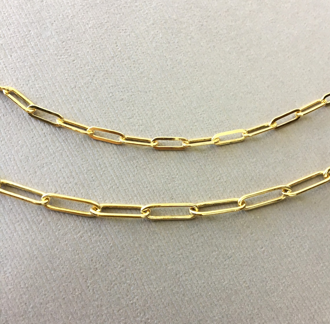 Gold Rectangle Chain Necklace Gold Rectangle Link Chain - Etsy