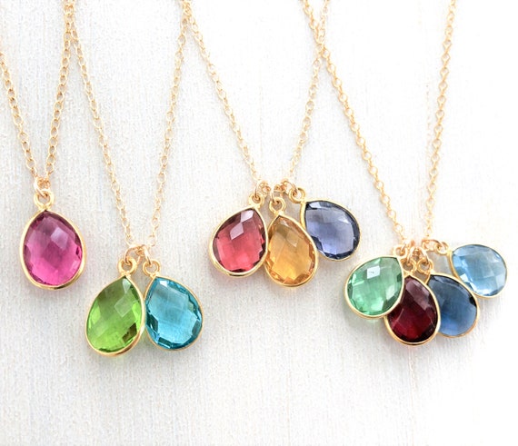 Color stone family necklace store