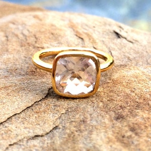 April Birthstone Ring, April Birthday Gift, Clear Rock Crystal ...