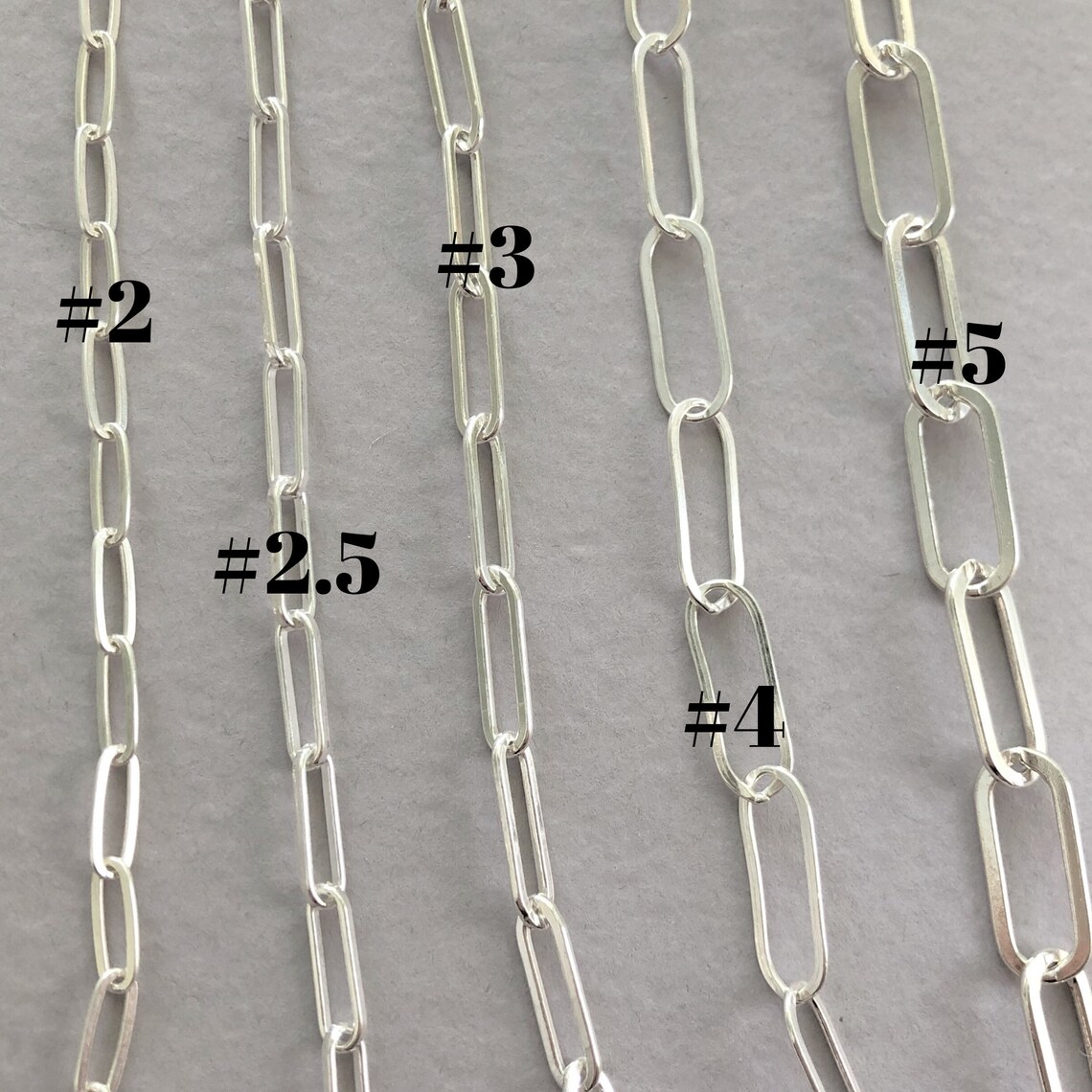 Paperclip Chain Initial Necklace Sterling Silver Paperclip - Etsy