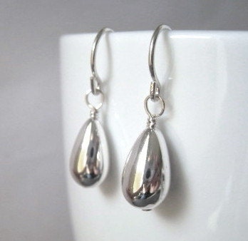 Sterling Silver Drop Earrings Minimalistic Sterling Drop | Etsy