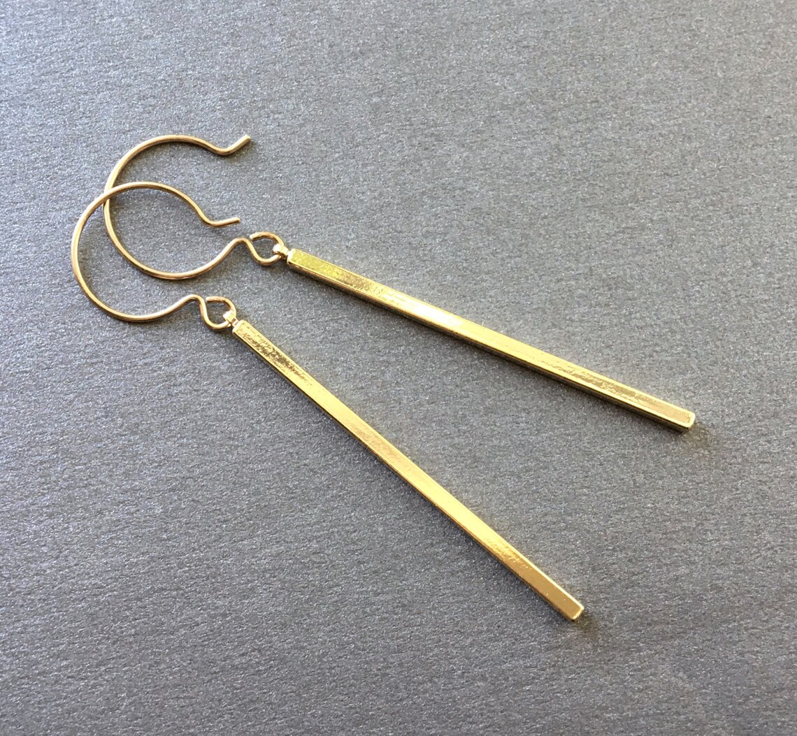 Long Bar Earrings Silver Long Bar Earrings Gold Long Bar - Etsy