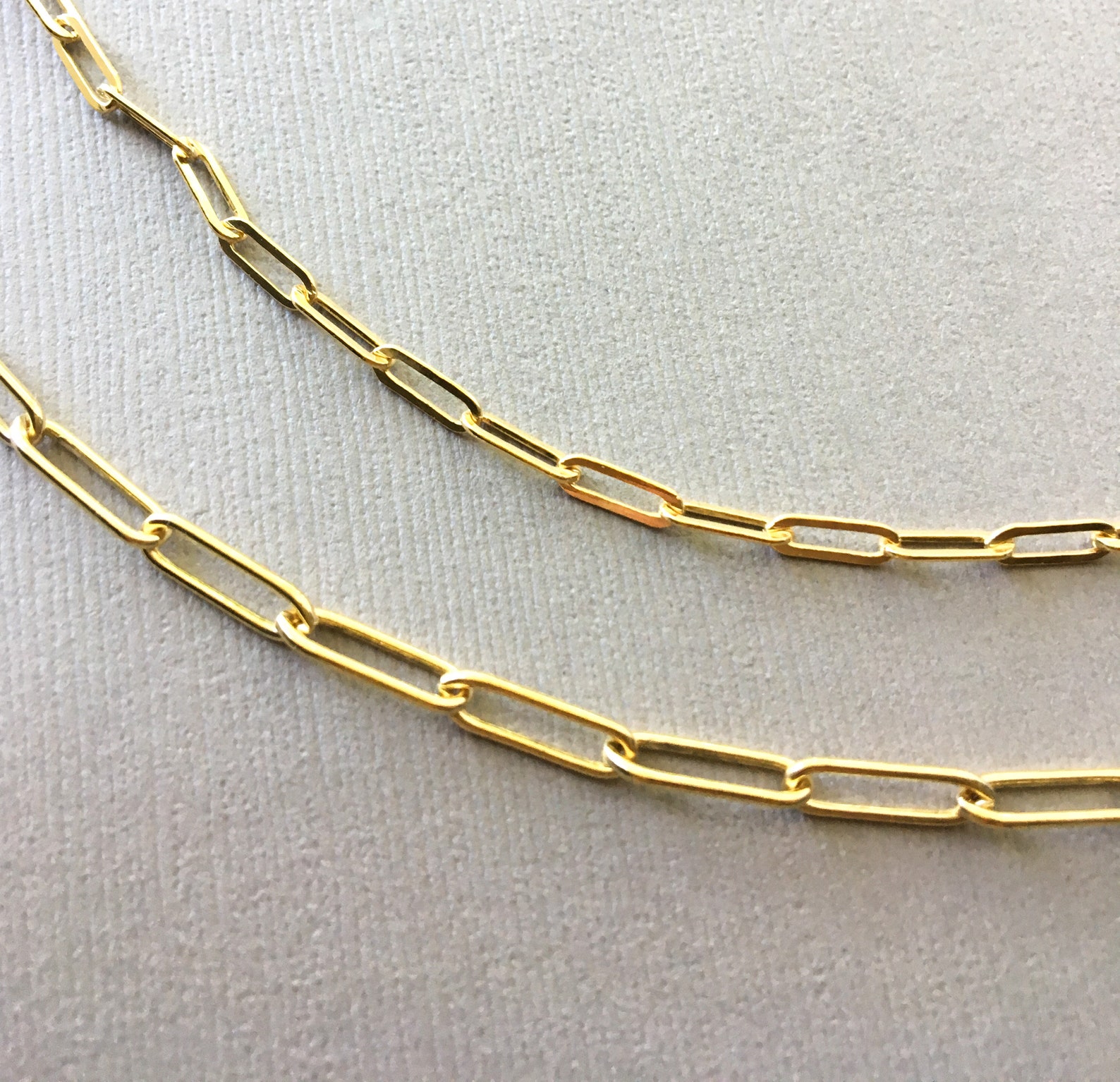 Gold Rectangle Chain Necklace Gold Rectangle Link Chain - Etsy
