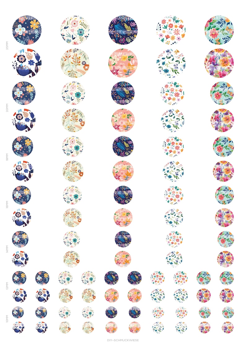 Digital Cabochon Paper Print Template No. 22 - Etsy Australia