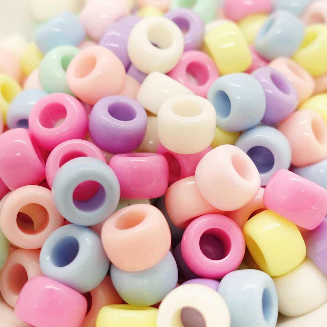 9 Mm Pony Beads Acrylic Beads Pastel Color Mix Rondelle Pony - Etsy