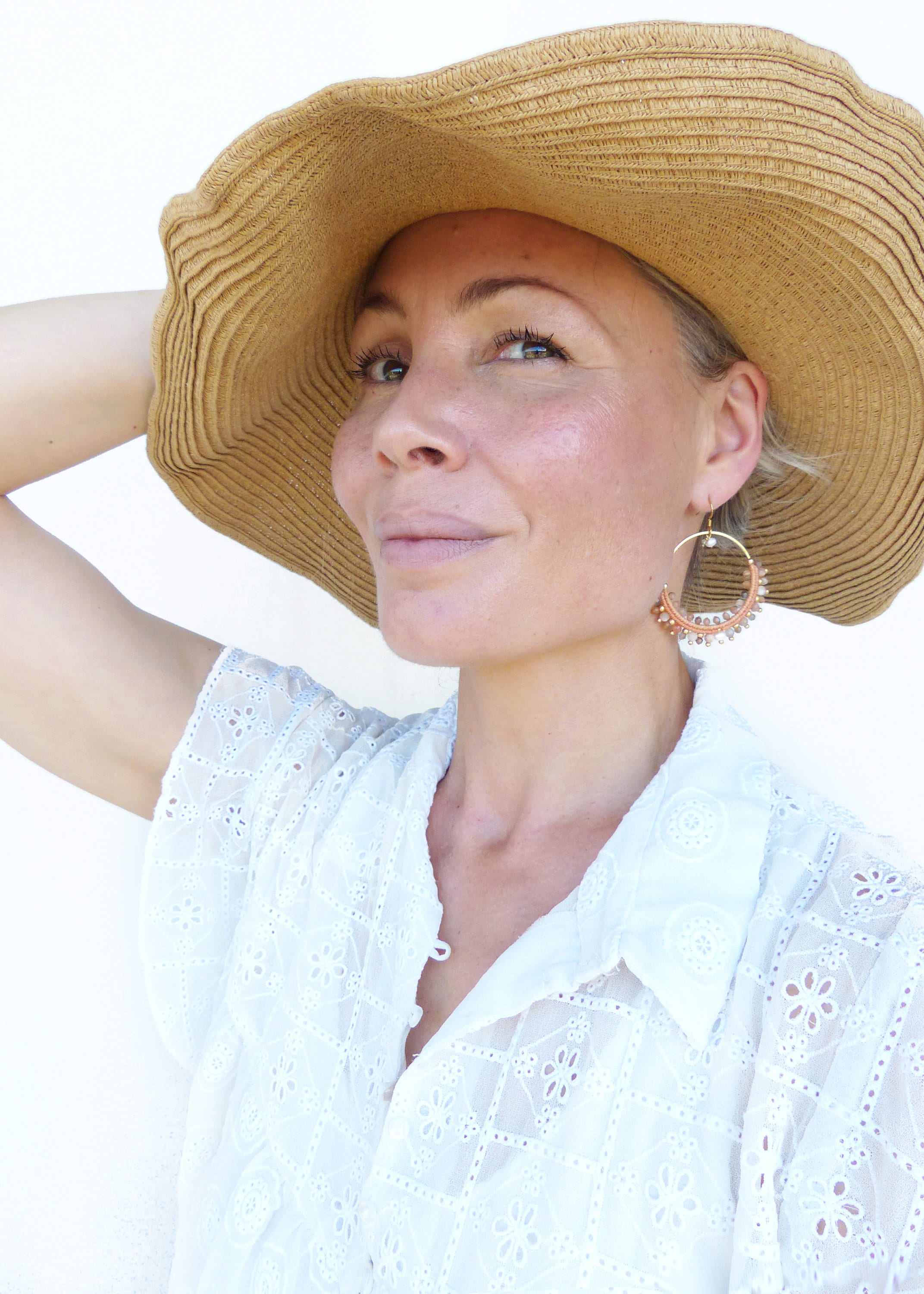 Statement Pastel Peach Macrame Hoops Earrings With Moonstone Beads - Etsy