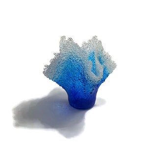 Glass Vase in Blue Ocean Splash: One-of-a-kind Art Glass Vase (7 ...