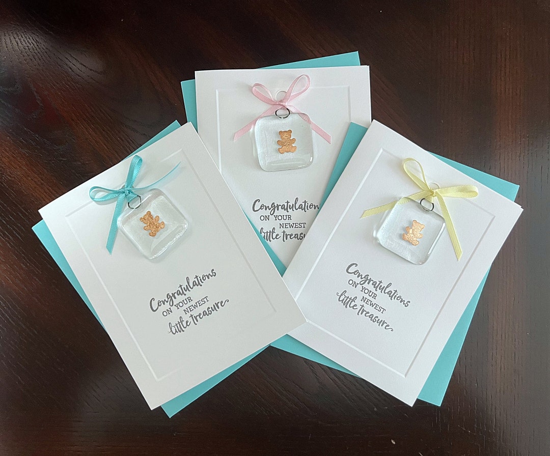Congratulations on Newest Little Treasure - Folded Card With Fused ...