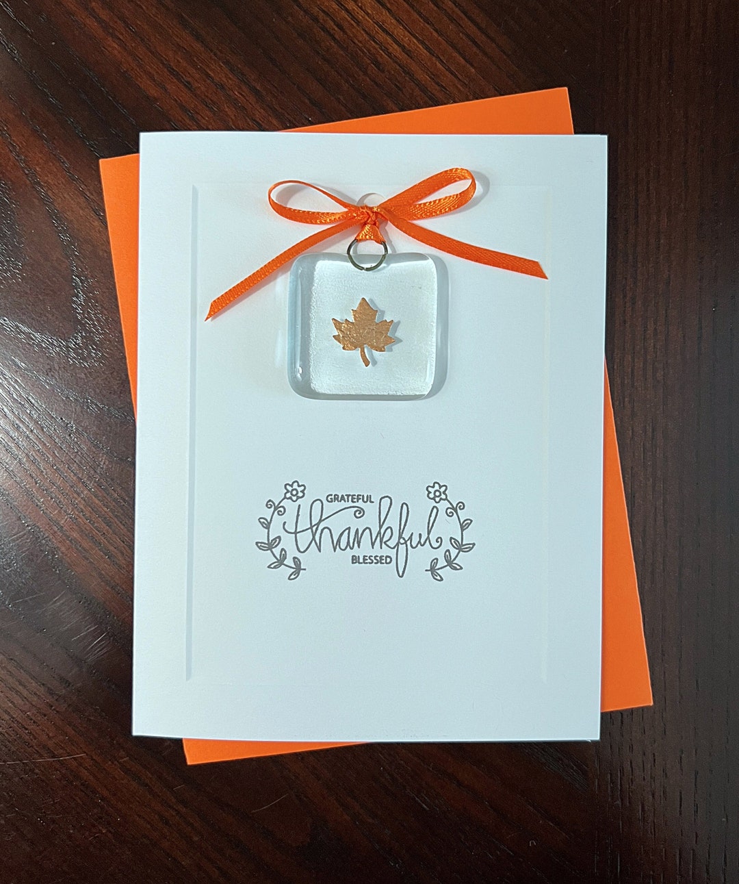 Grateful Thankful Blessed - Thanksgiving Card - Folded Card With ...
