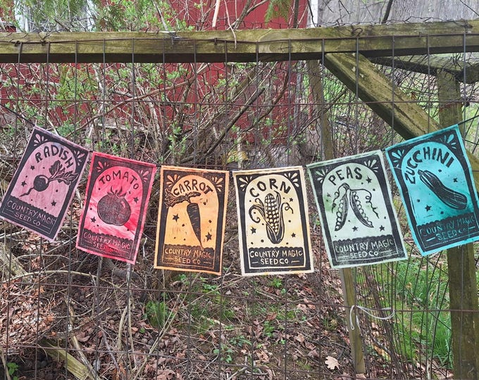 Vegetable Seed Packs - Garden Flags - Rainbow - Etsy