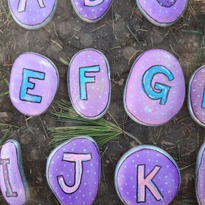 Hand Painted ABC Garden Rocks: Kid's Learning Alphabet Set - Etsy