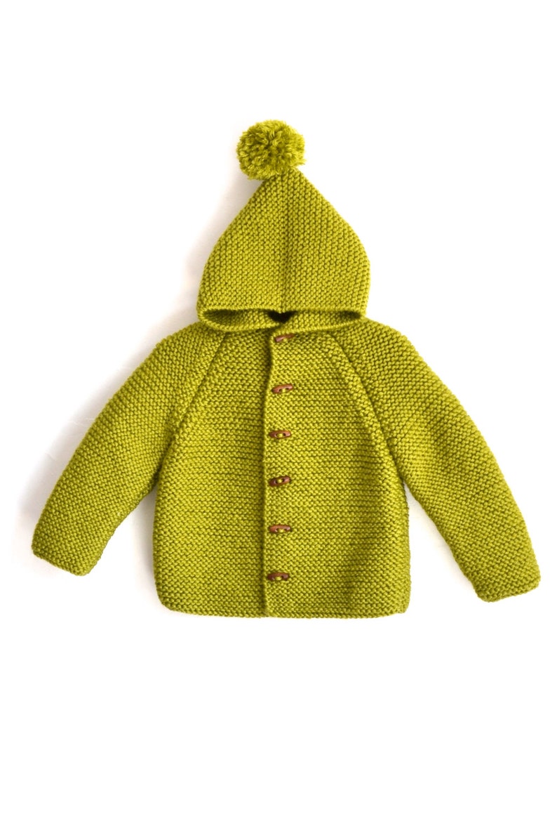 Hand Knitted Baby/toddler Hoodie Cardigan/jacket, Chunky, Duffel Coat ...
