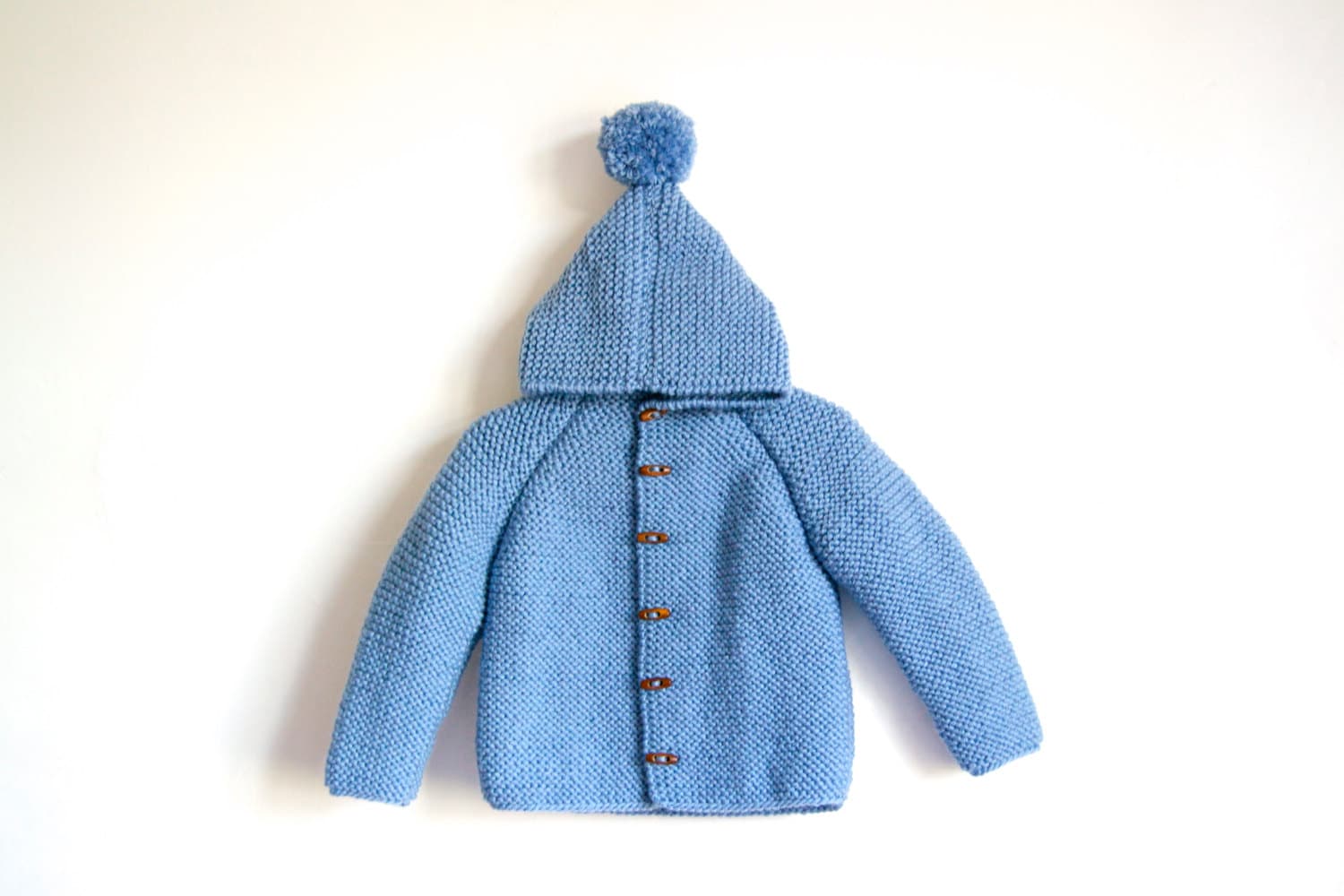 Hand Knitted Baby Wool Hoodie Cardigan/Jacket Chunky Duffel | Etsy